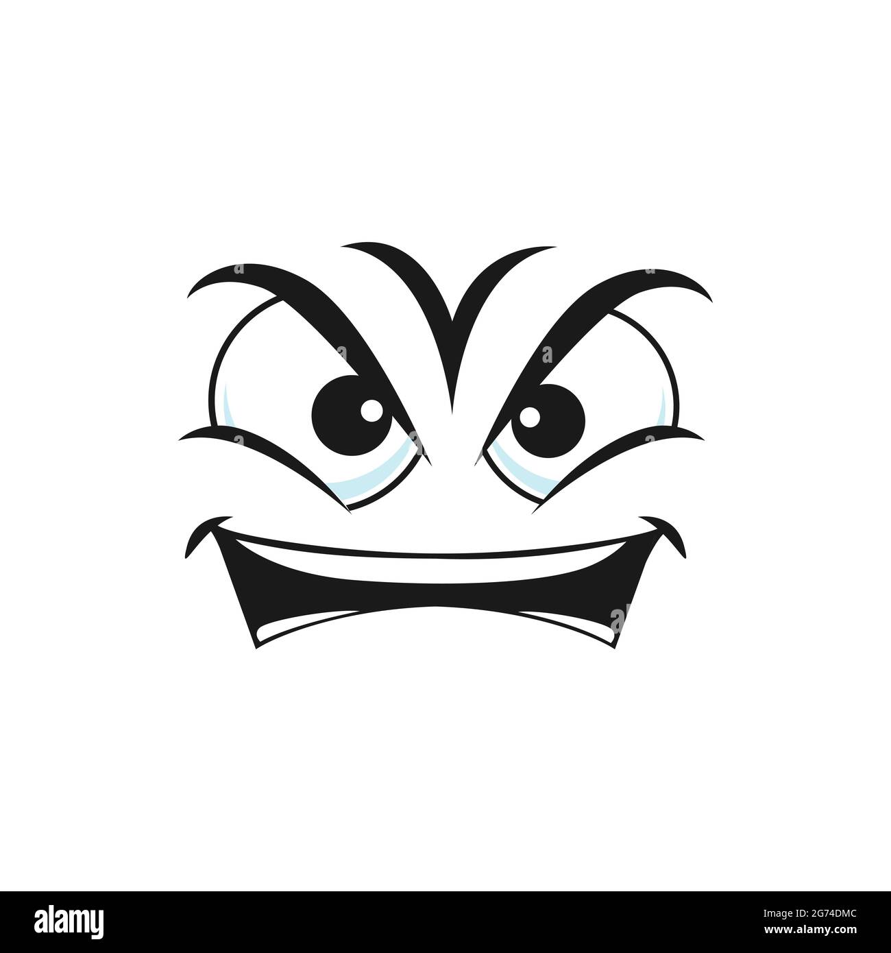 Angry smiley isolated irritated emoticon icon. Vector grumpy sullen ...