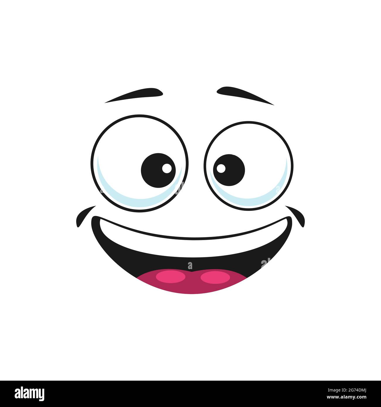 Emoticon in good mood isolated happy smiley emoji. Vector satisfied ...
