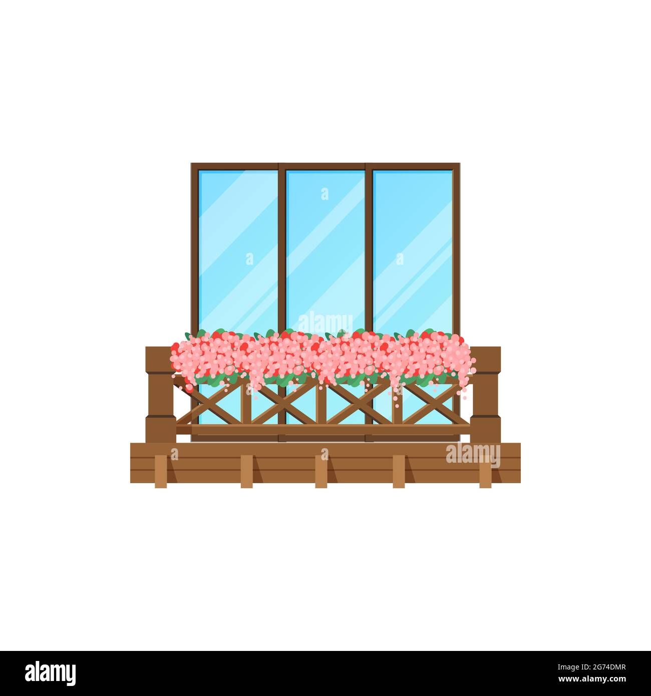 Terrace veranda wooden fence Stock Vector Images - Alamy
