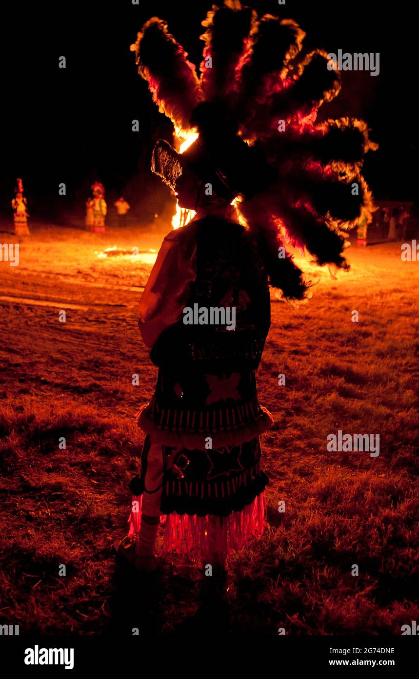 The Mitote tribal dance of the Matachines. Casa Madero vineard in ...