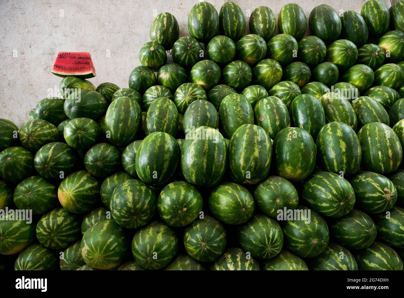 Watermelons for sale at the Central de Abastos, Mexico City´s main ...