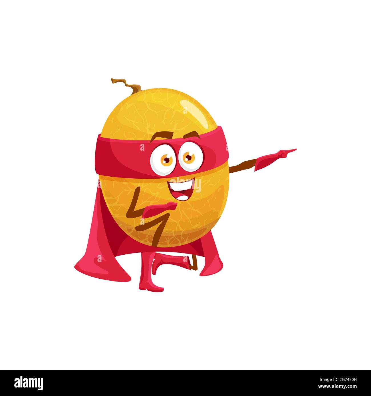 Melon superhero fruit cartoon character, vector food in super hero ...