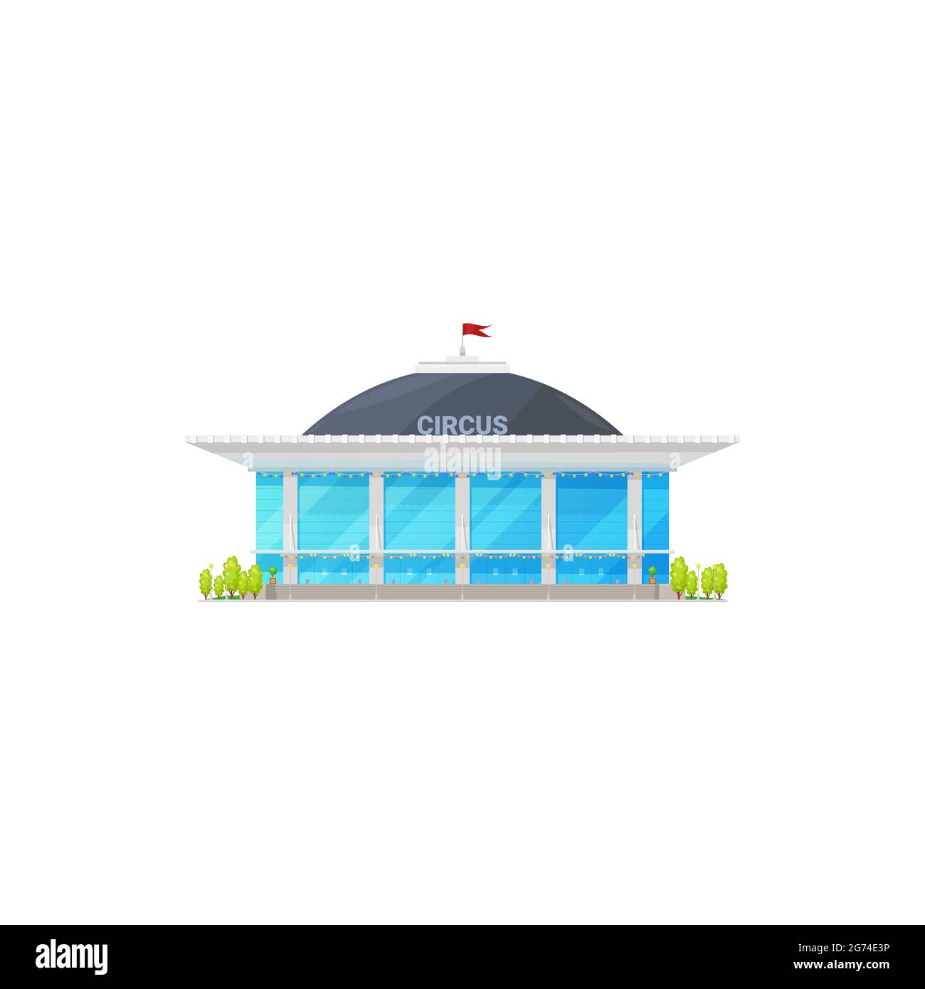Big top tent circus isolated cartoon building icon. Vector chapiteau ...
