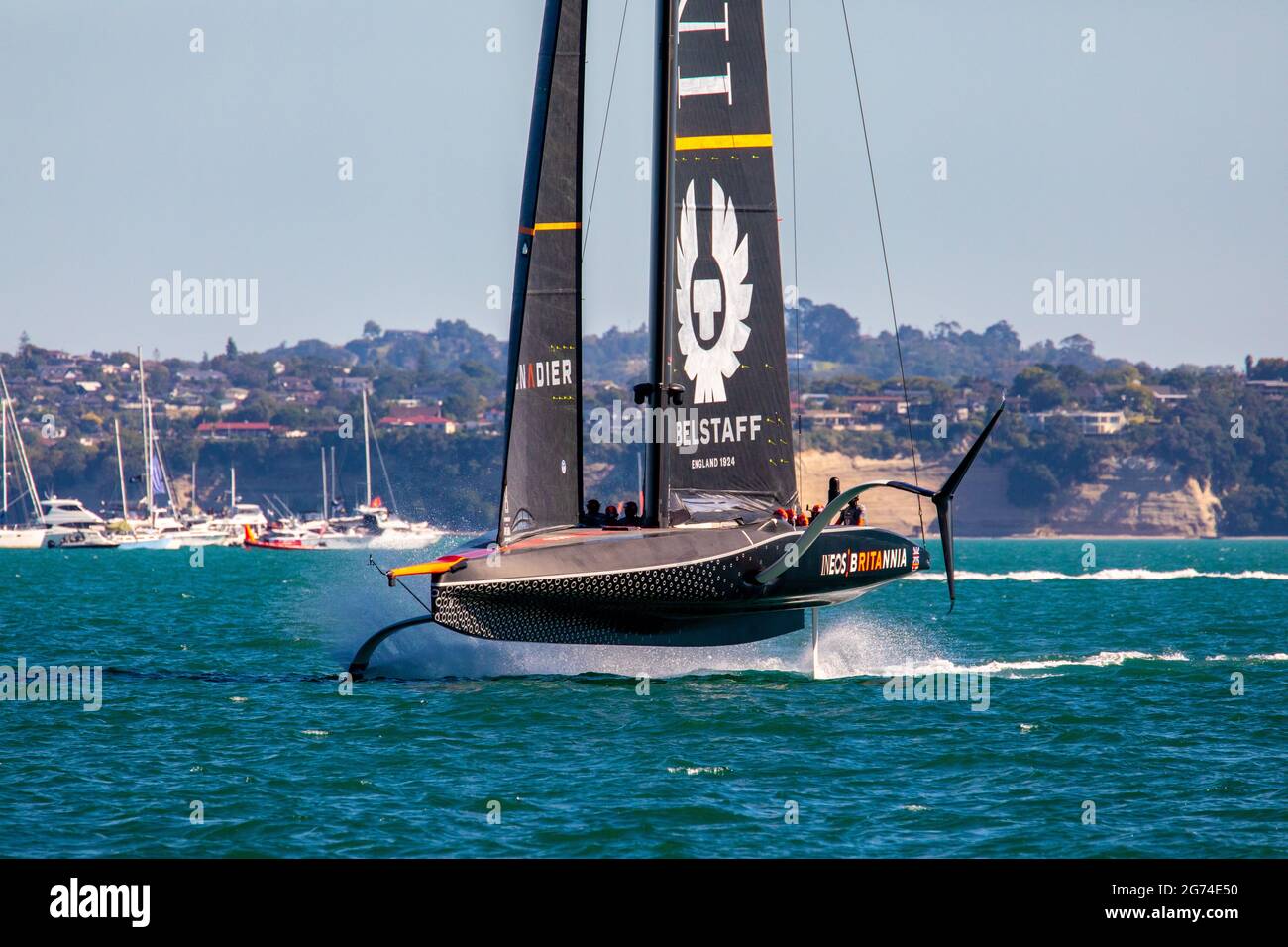 Prada Cup Final, Ineos Team UK (UK) in Race 5. Waitemata Harbour ...
