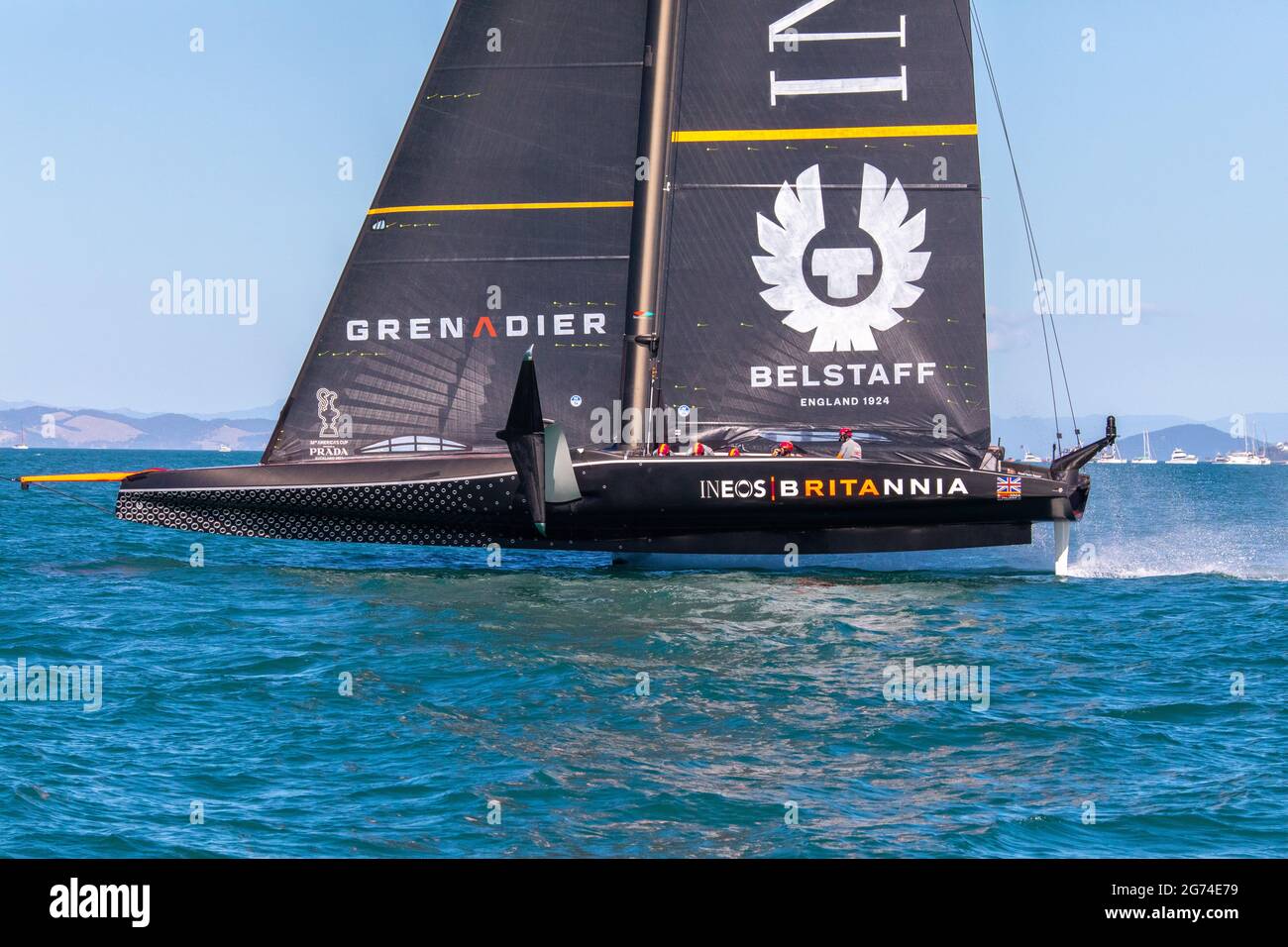Prada Cup Final, Ineos Team UK (UK) in Race 5. Waitemata Harbour ...