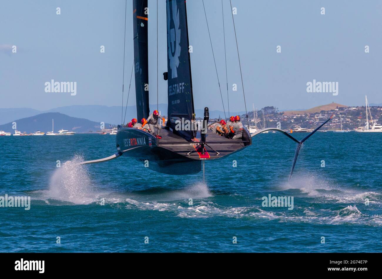 Prada Cup Final, Ineos Team UK (UK) in Race 6. Waitemata Harbour ...