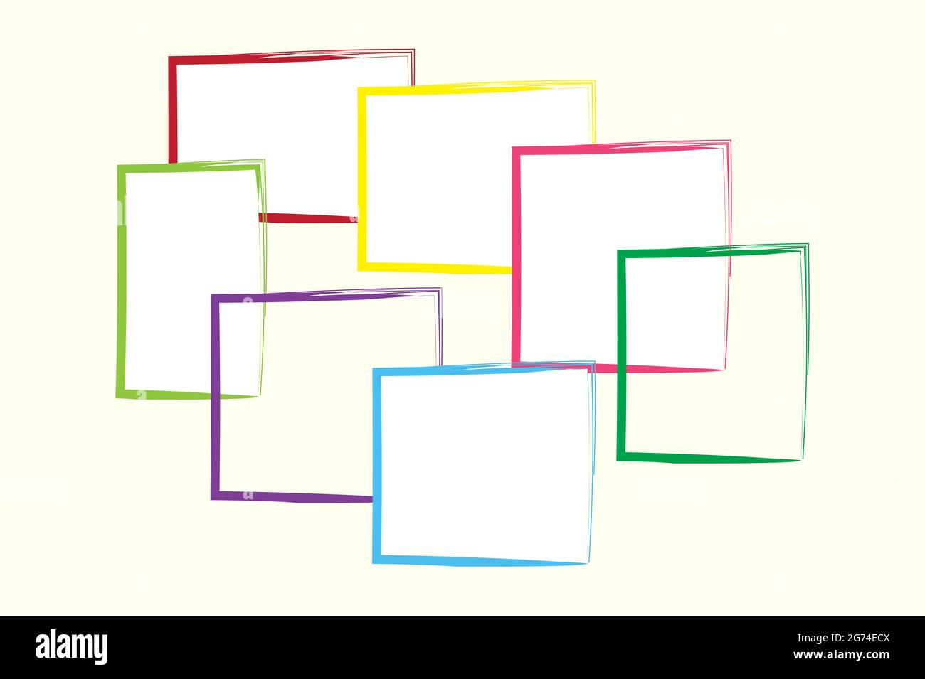 Multicolor hand drawn doodle frames set for decoration purposes Stock ...