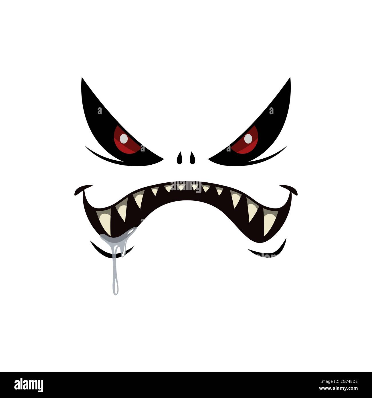 Monster face isolated vector icon, cartoon emotion. Halloween creature ...