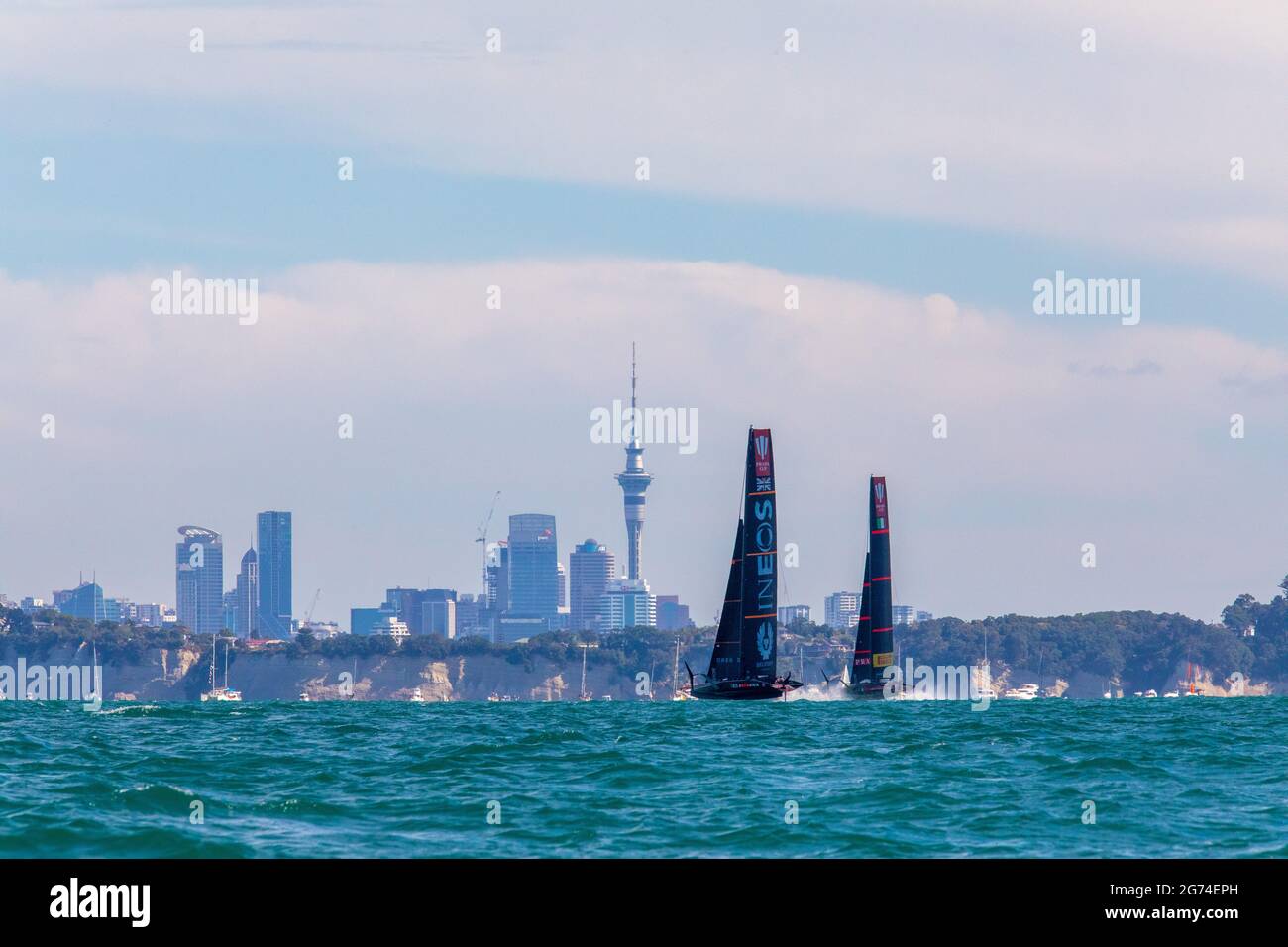 Prada Cup Final, Ineos Team UK (UK) in Race 7 racing against Luna Rossa ...