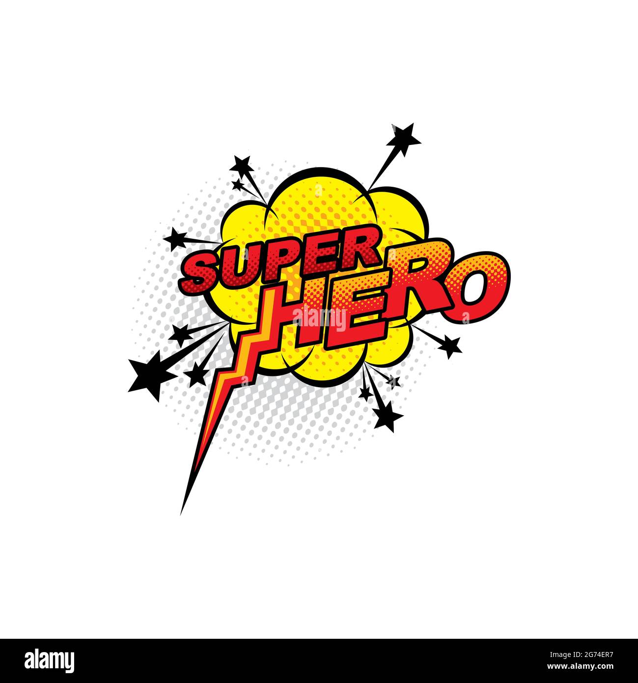 Boom bang colorful superhero symbol isolated icon. Vector half tone ...