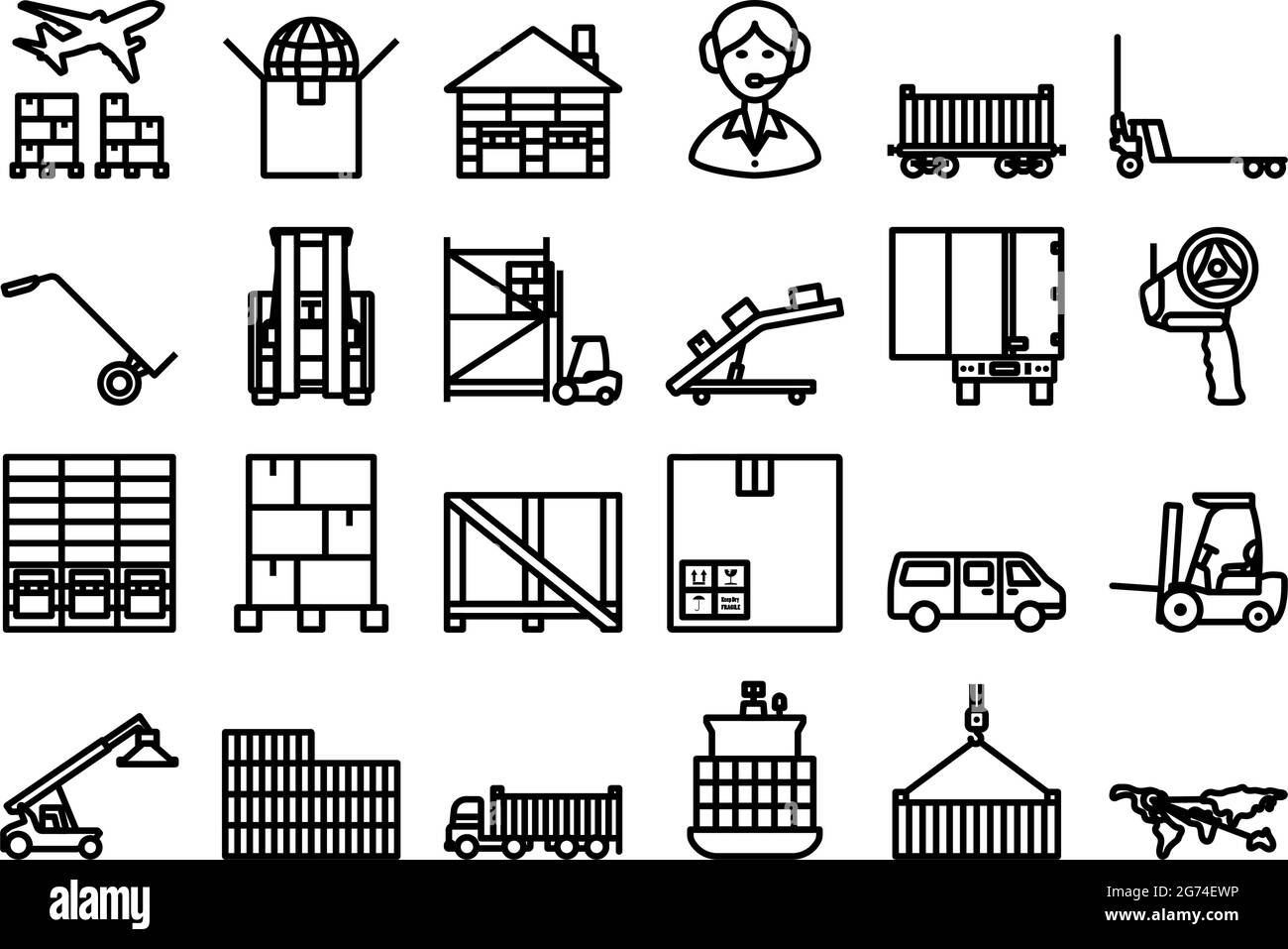 Logistic global supply chain icons Cut Out Stock Images & Pictures - Alamy