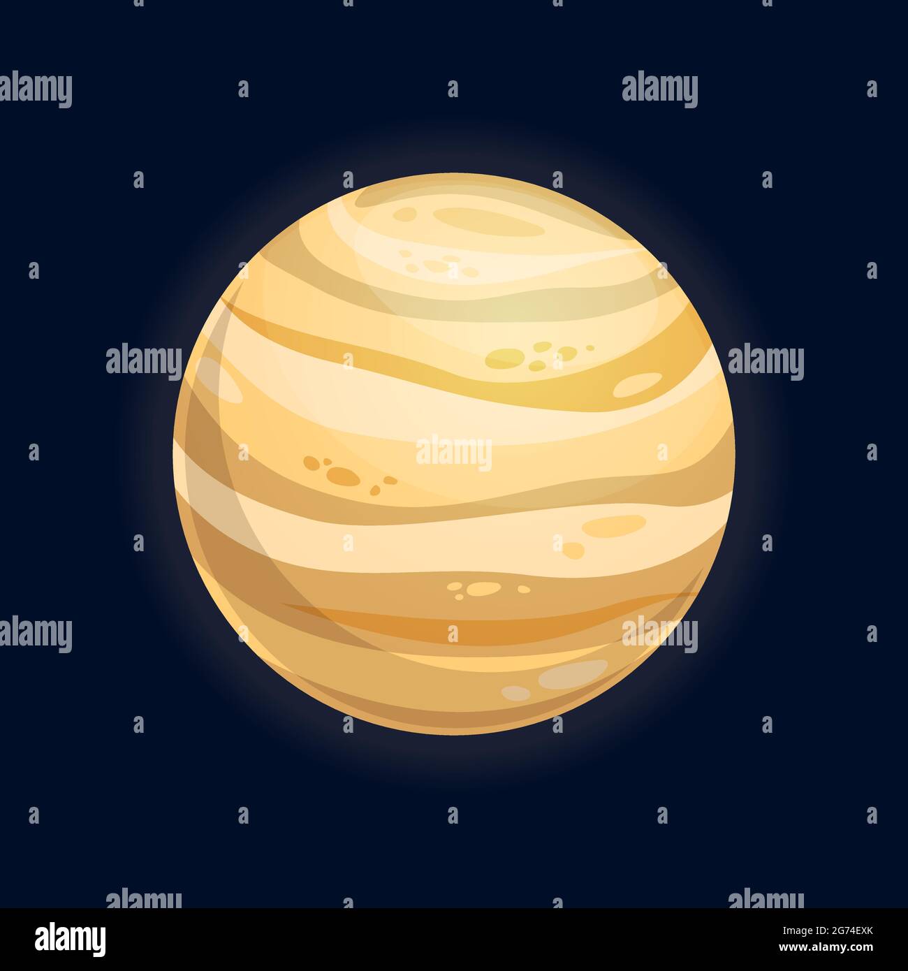 Galaxy planet desert surface with craters isolated fantasy cartoon ...
