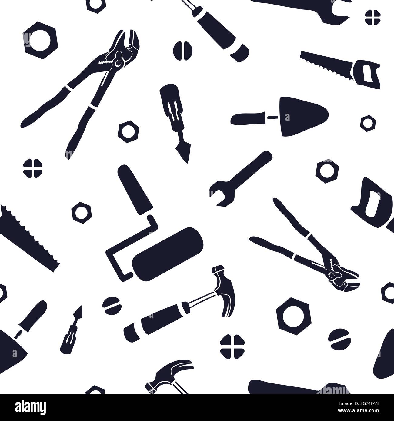 Construction tools seamless pattern. Vector illustration Stock Vector ...