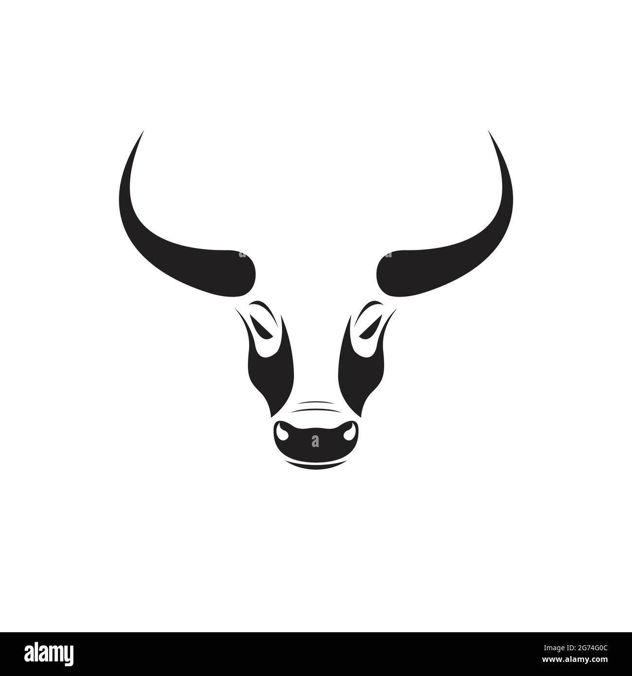 Vector of bull head design on white background. Easy editable layered ...