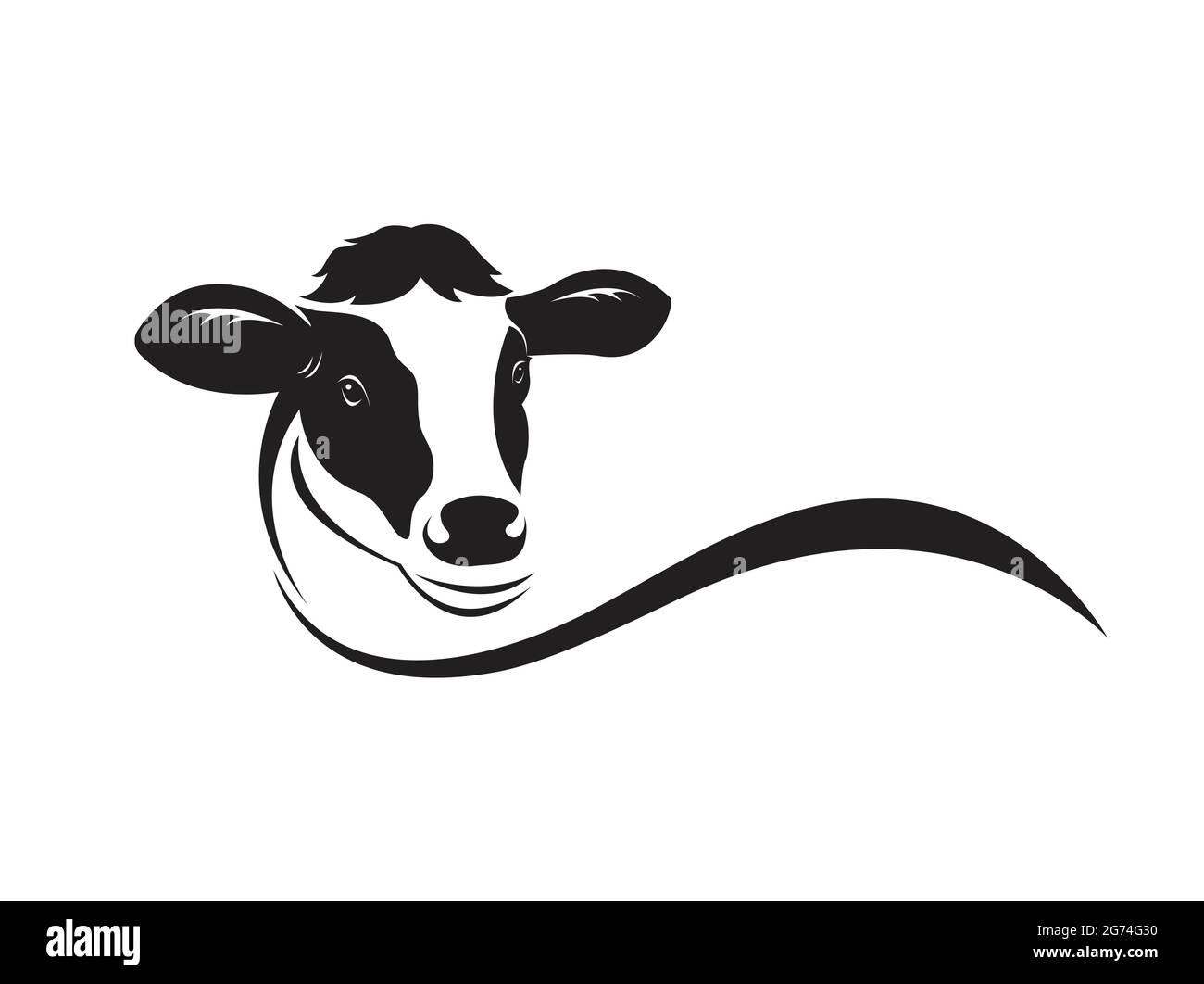 Vector of cow head design on white background. Easy editable layered ...
