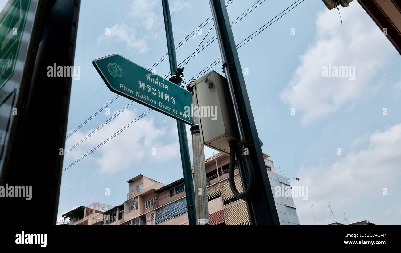 Directional Guidance Road and Street Signs Chinatown Bangkok Thailand ...