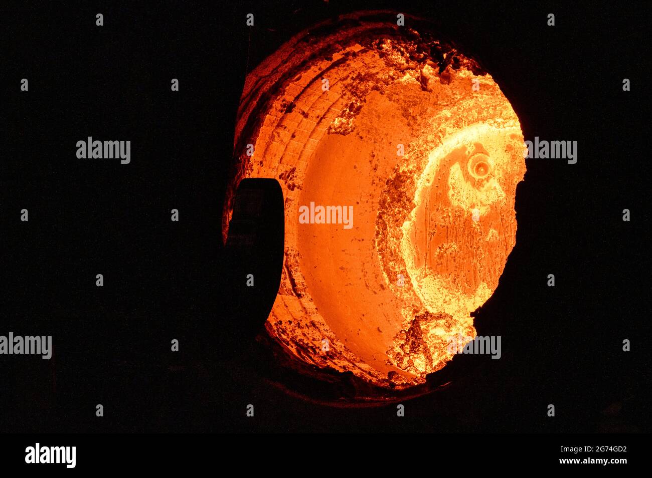 The hot inner surface of the metallurgical ladle Stock Photo - Alamy