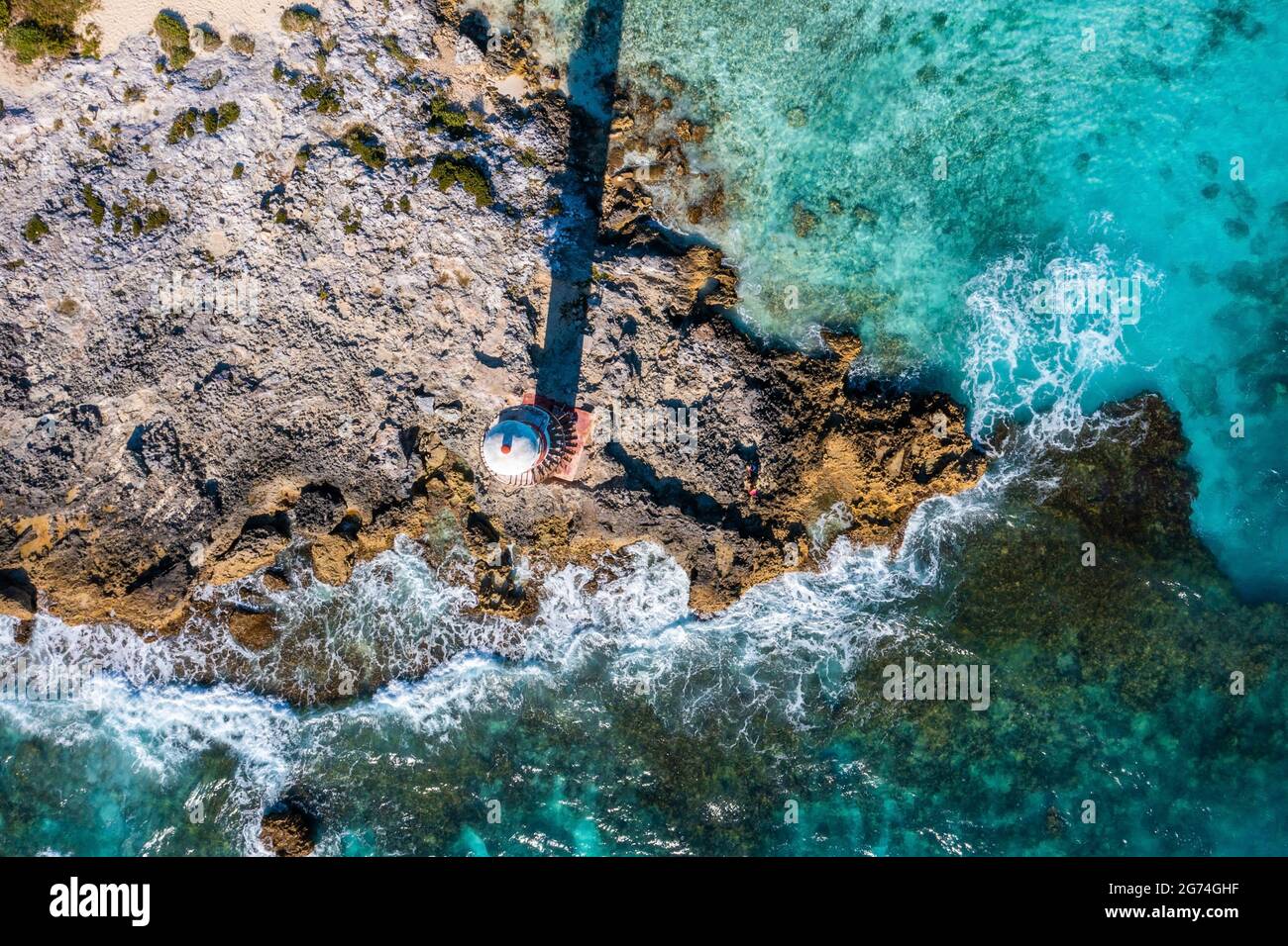 Aerial view of Punta Cancun adorned Lighthouse Stock Photo - Alamy