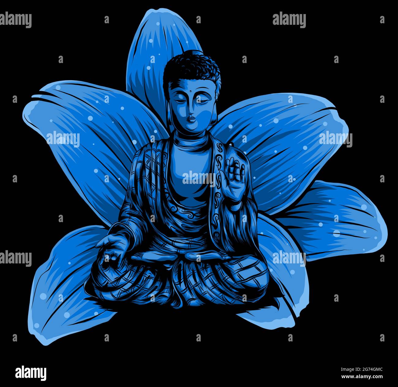 Sitting on lotus Stock Vector Images - Alamy