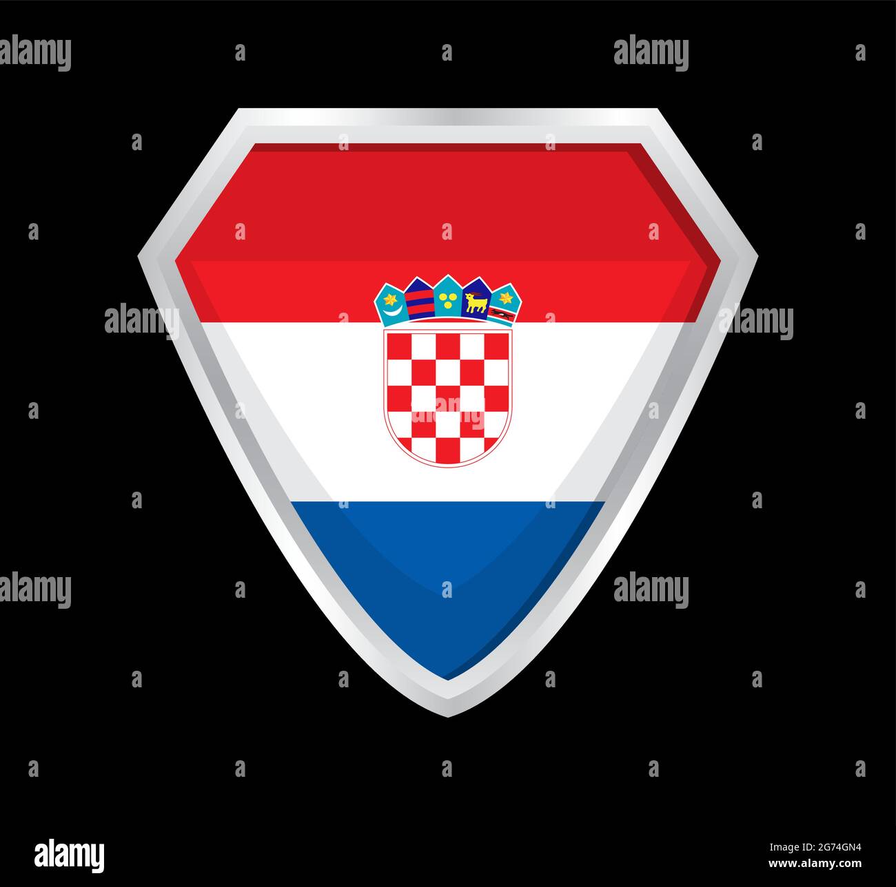 Croatia flag vector. The sign of the Croatian state. Shield with red ...