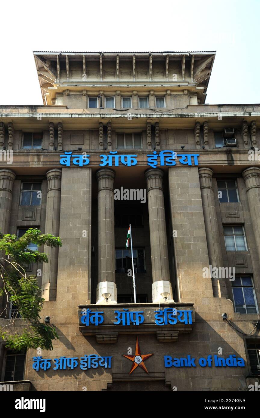 Mumbai; Maharashtra; India- Asia; Jan; 2017 : Bank of India; heritage ...