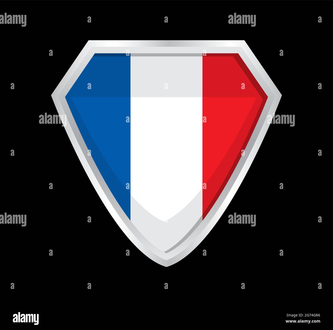 France flag vector. The sign of the French state. A shield with a red ...