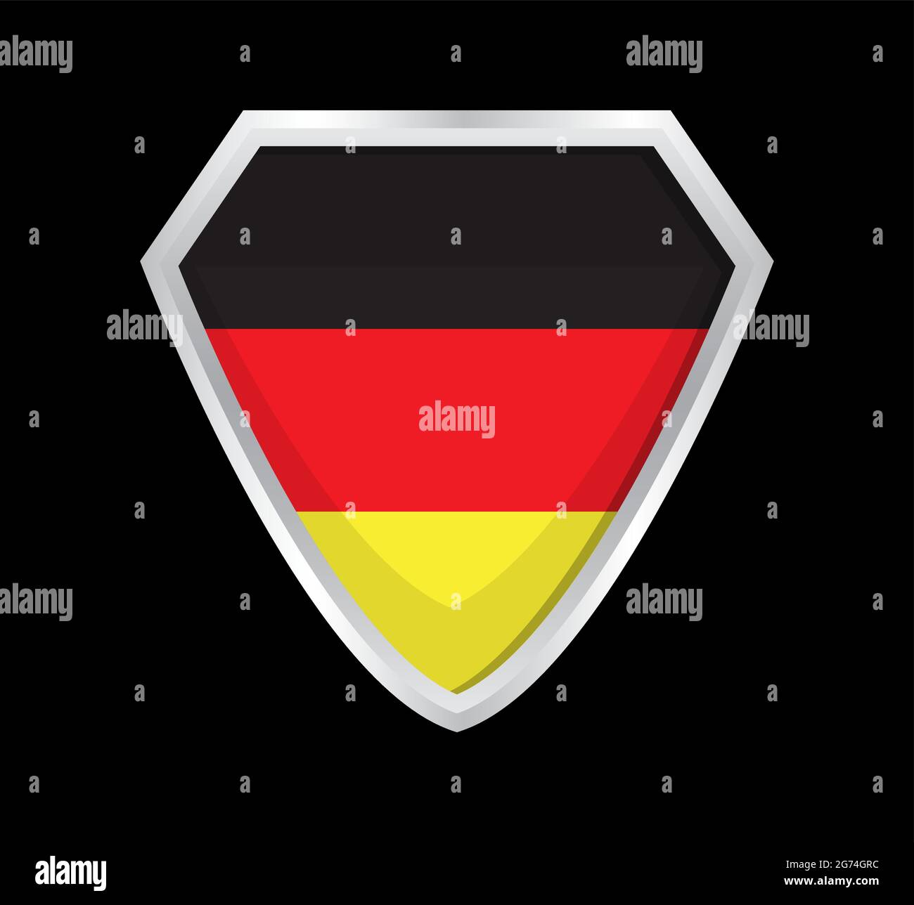 Germany flag vector. The sign of the German state. A shield with a red ...