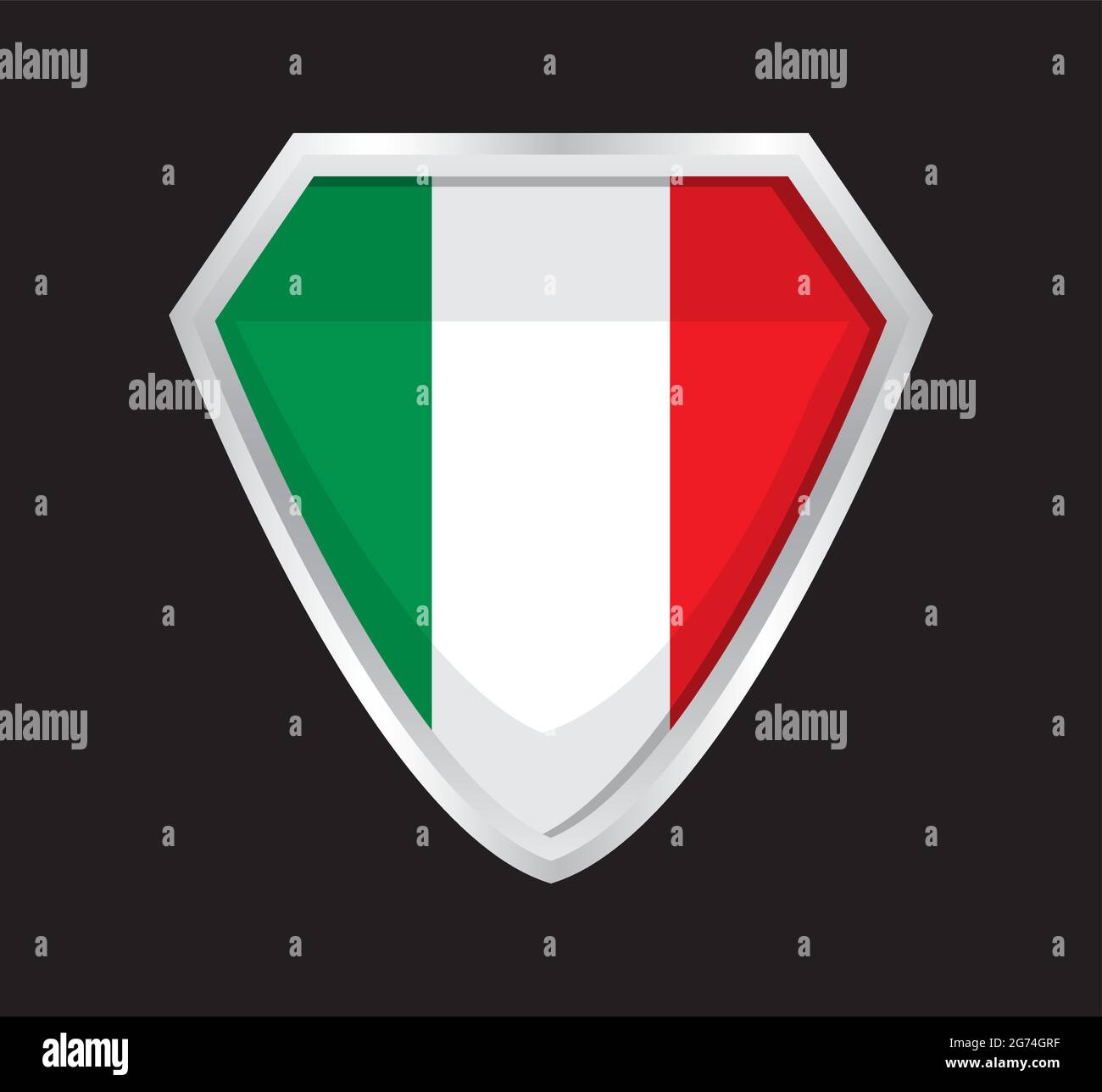 Italy flag vector. The sign of the Italian state. A shield with a red ...