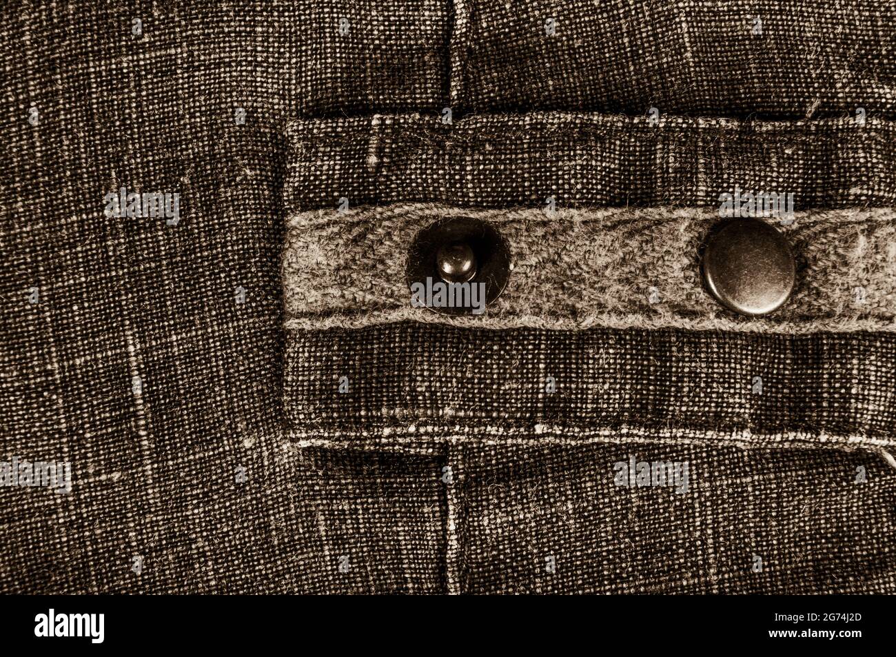 clothing items washed cotton fabric texture with seams, clasps, buttons ...