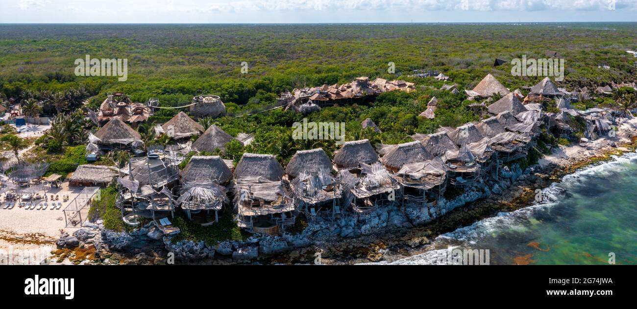 Aerial view of the luxury hotel Azulik in Tulum Stock Photo - Alamy