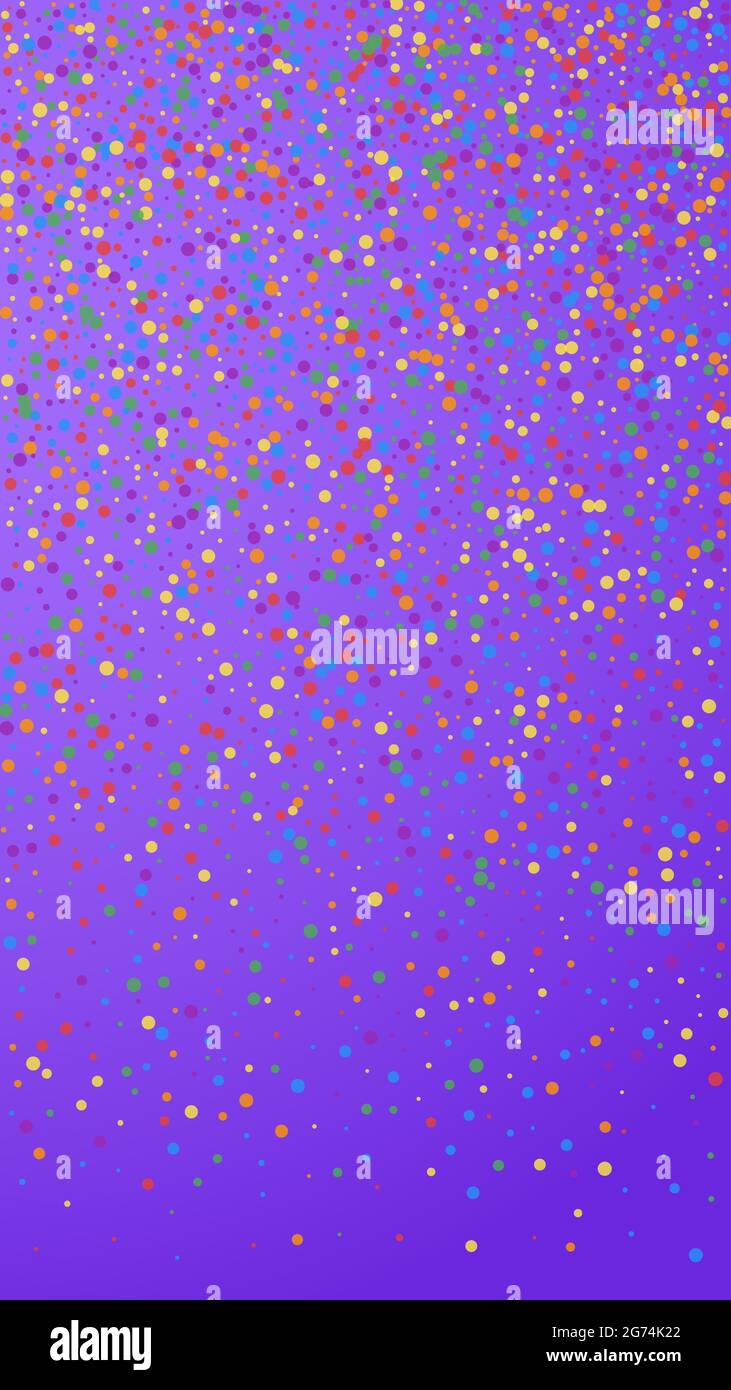 Festive extra confetti. Celebration stars. Rainbow confetti on violet ...