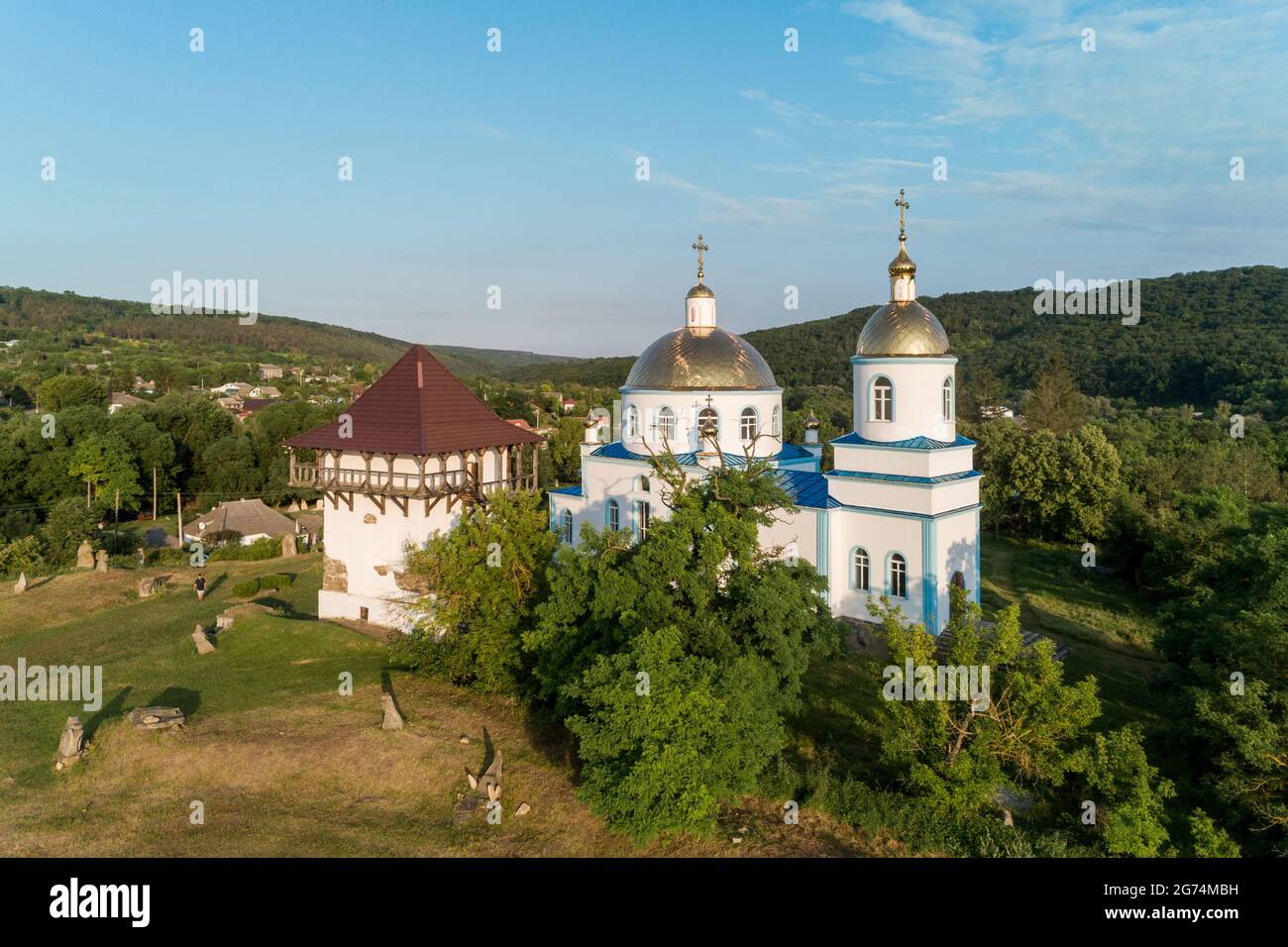Aerial sunset view of Busha state Historical and Cultural Reserve ...