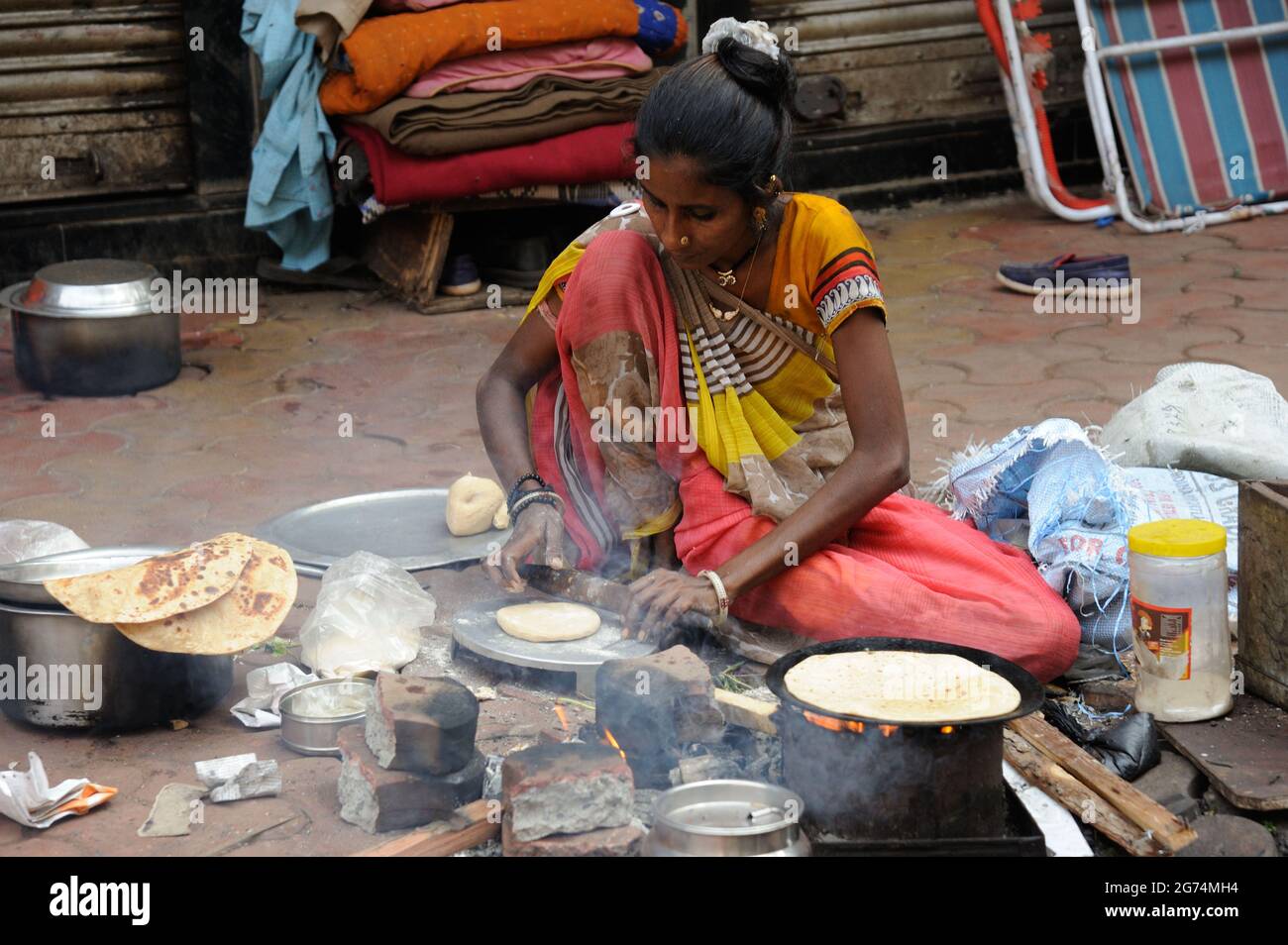 Mumbai; Maharashtra; India- Asia; Jan; 2017: Homeless Indian tribal ...