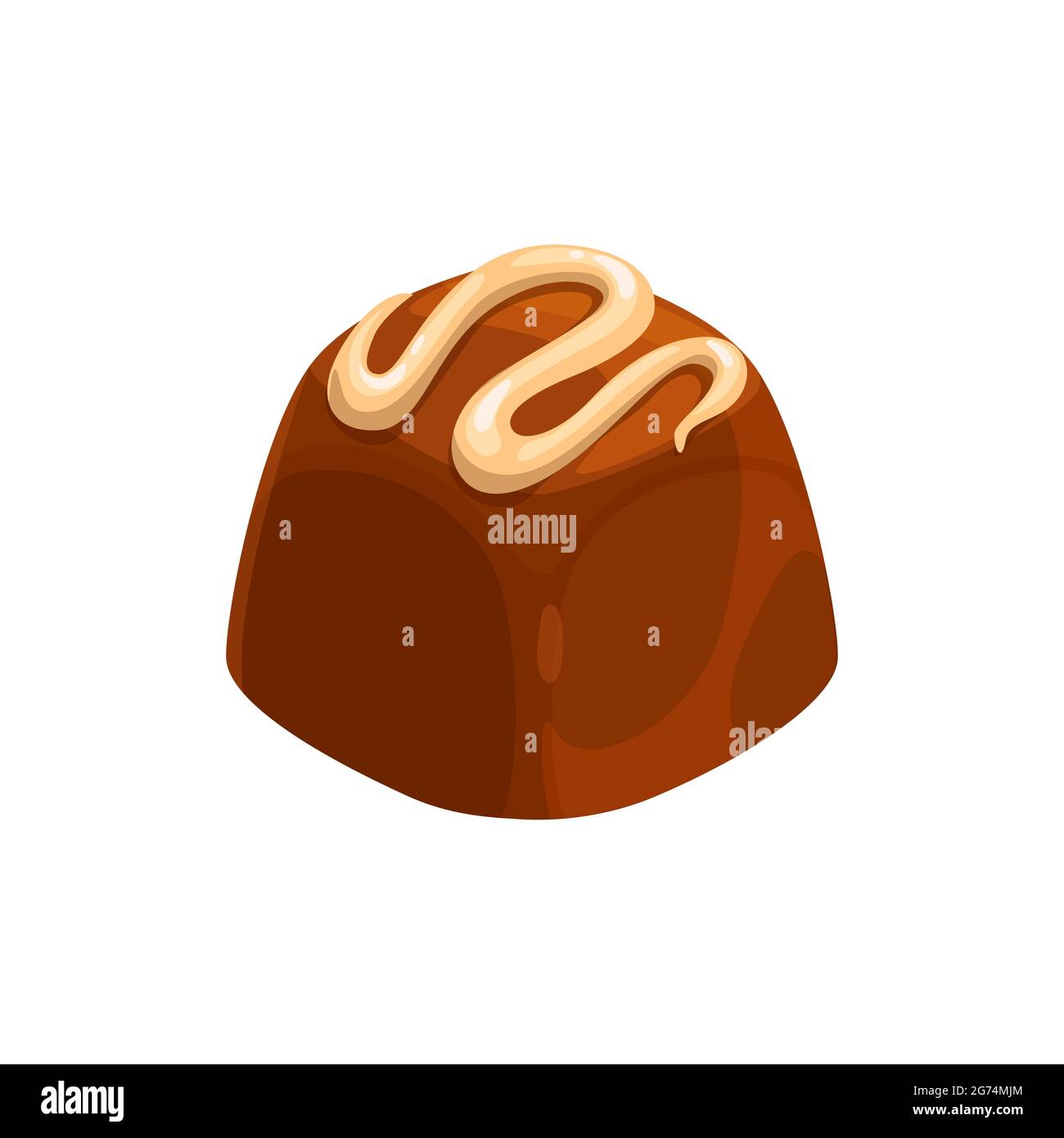 Candy chocolate, sweet dessert cake food, truffle with caramel, vector ...