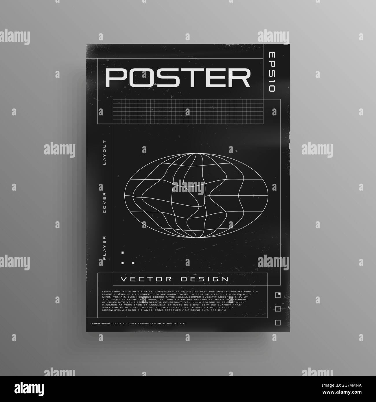 Retrofuturistic poster design with trendy cyber elements. Retro ...