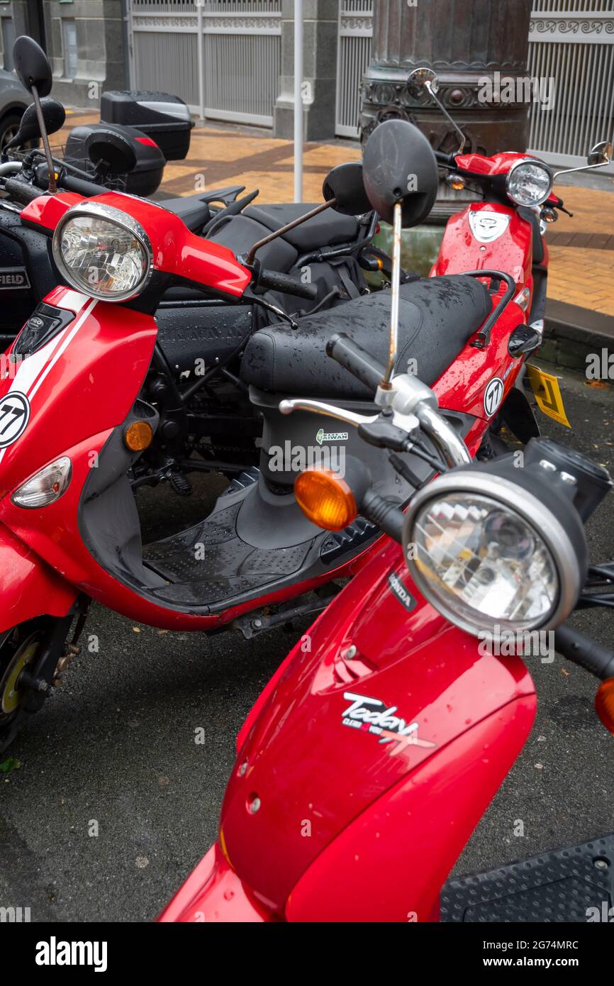 Op Red Scooter Or Motorcycle