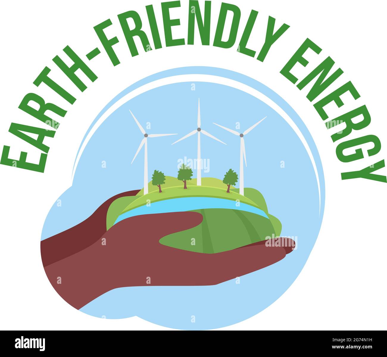 Earth-friendly energy 2D vector isolated illustration Stock Vector ...