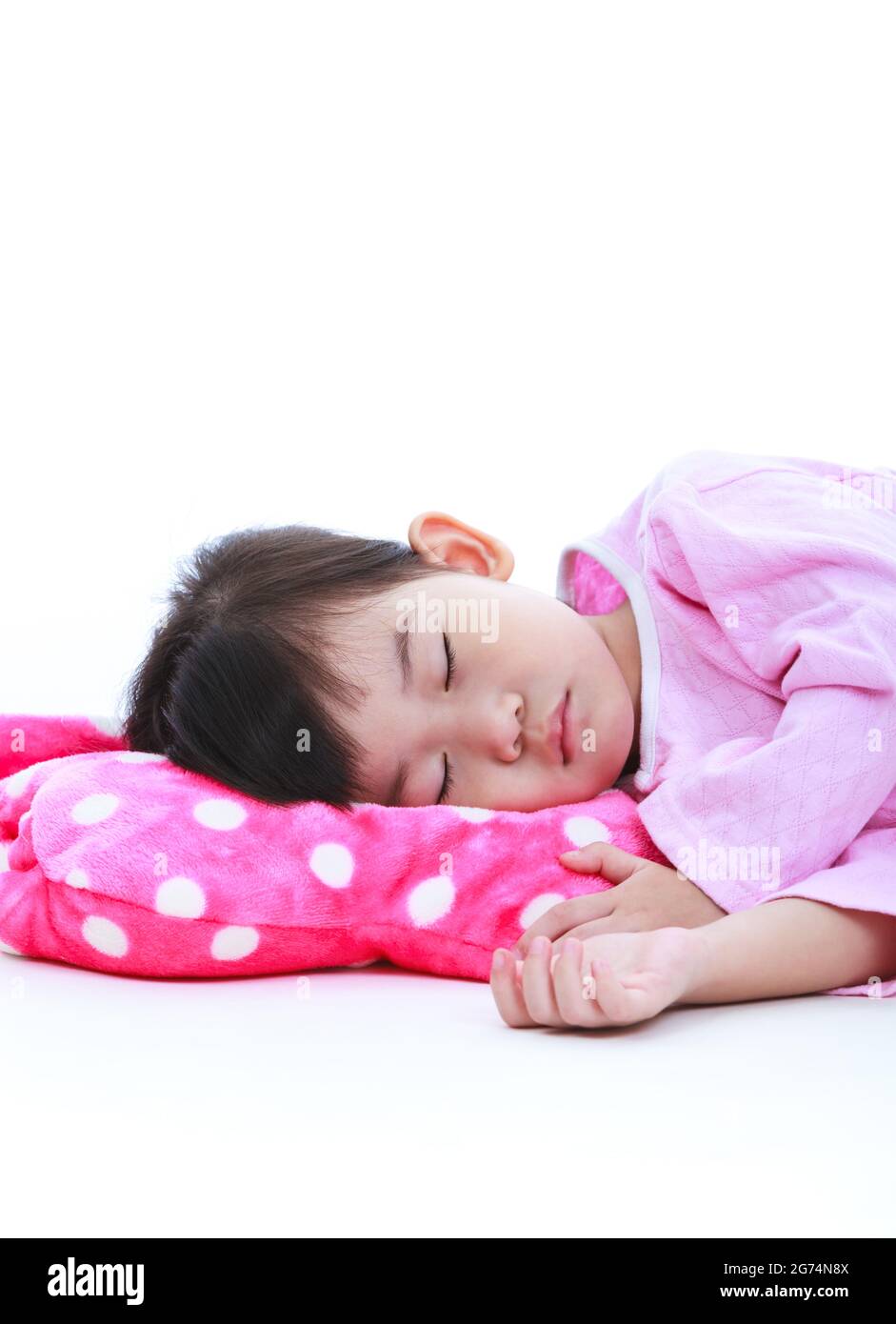Healthy children concept. Little asian child sleeping peacefully ...