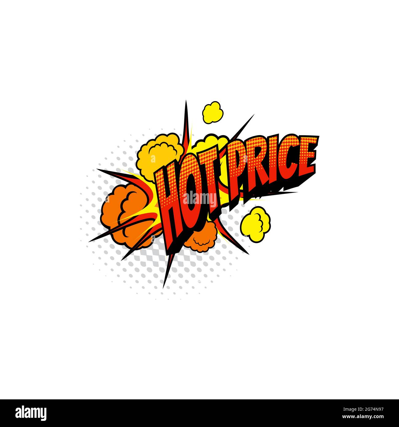 Promo hot price special offer, retail shopping clearance boom bang ...