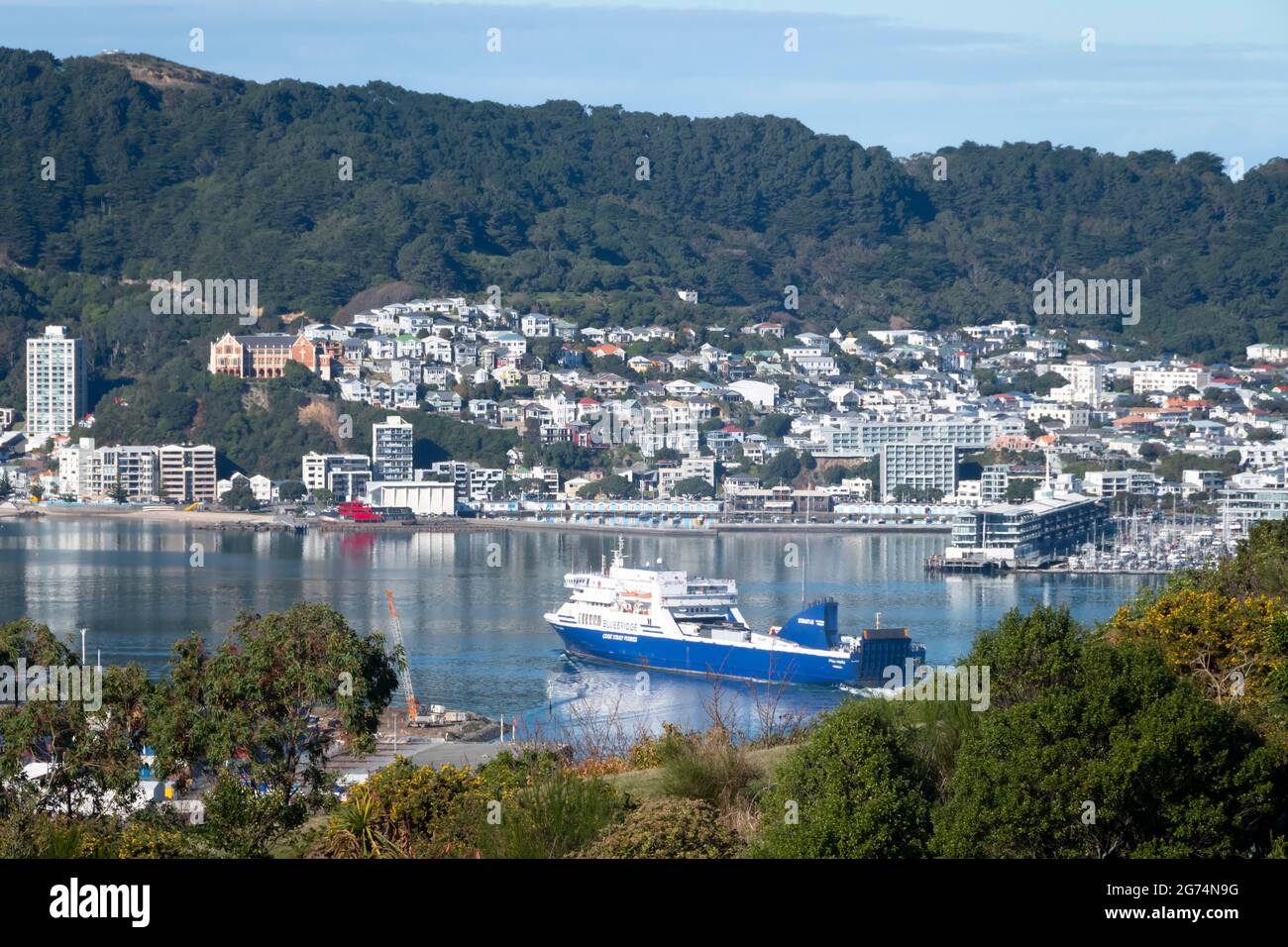 Bluebridge Cook Strait Ferry, "Strait Feronia", leaving at Wellington ...