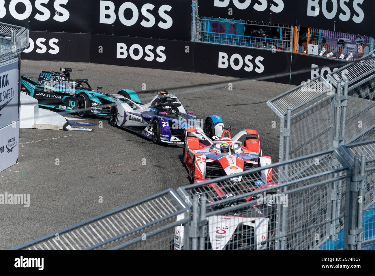 Cars riding on first day of New York competition during race of ABB ...