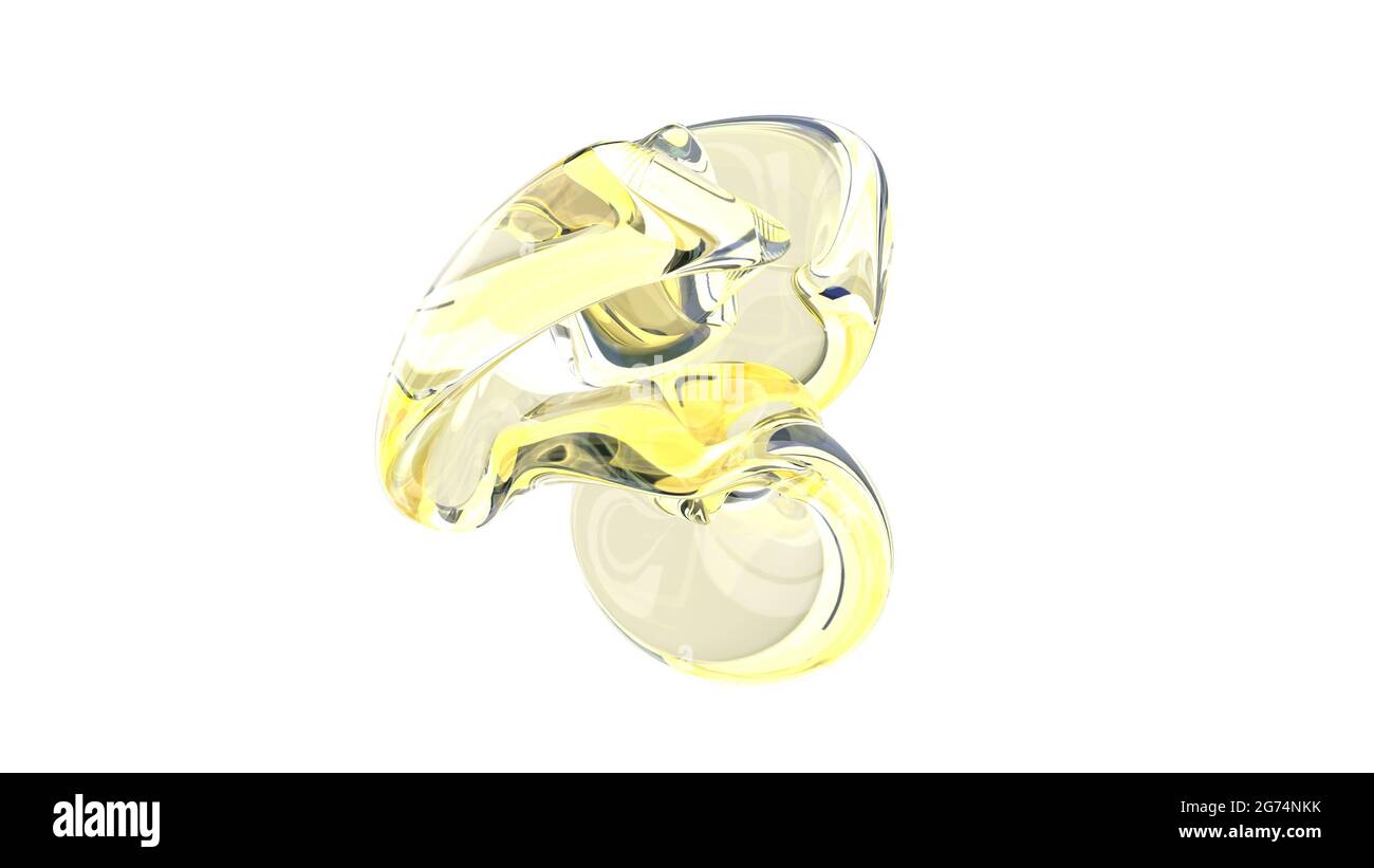 Abstract yellow glass object 3d render Stock Photo - Alamy