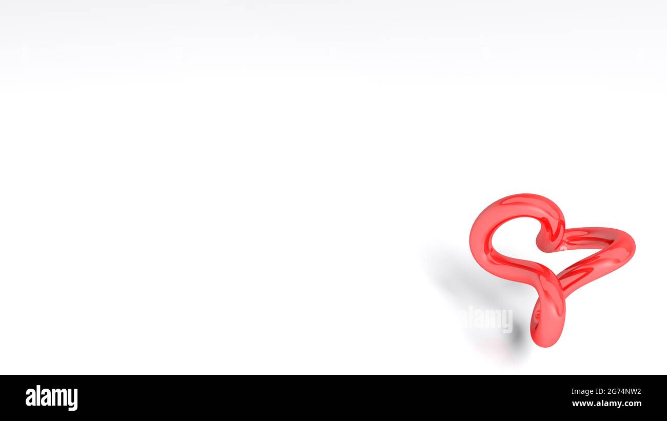 White background with abstract heart shaped sign - 3D rendering ...