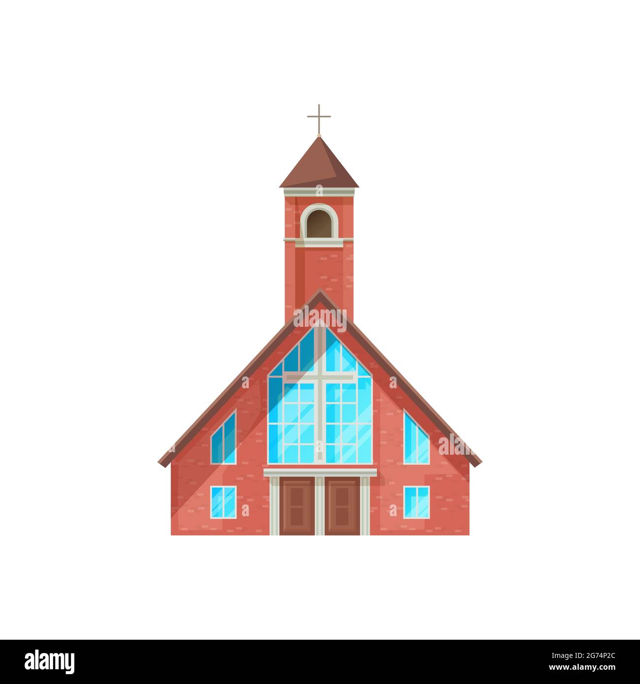 Catholic church building vector icon. Cathedral, chapel and monastery ...