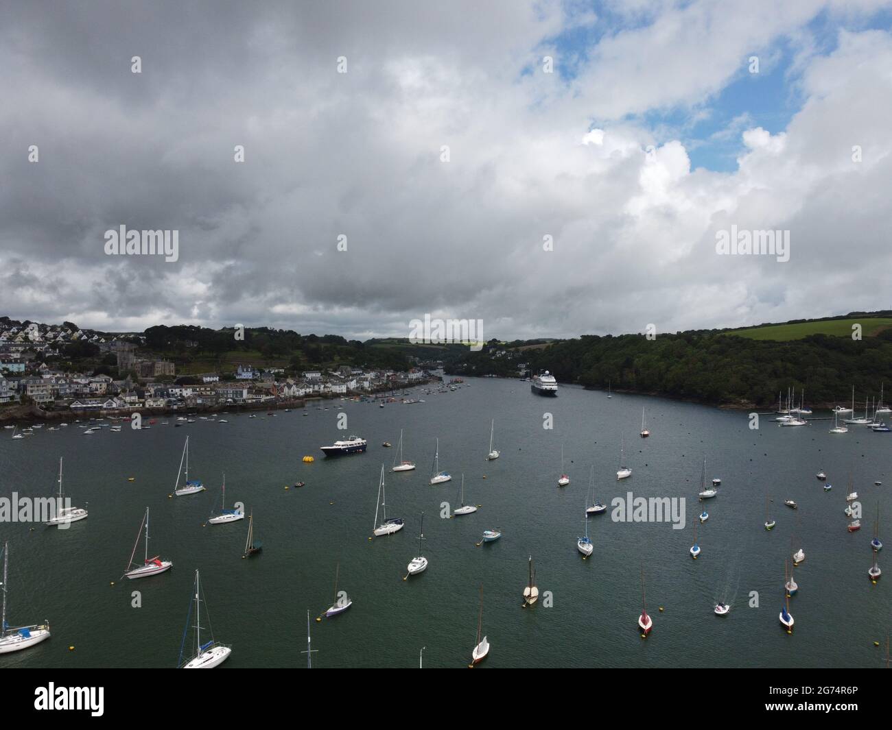 Fowey harbour near polruan cornwall england uk Stock Photo - Alamy