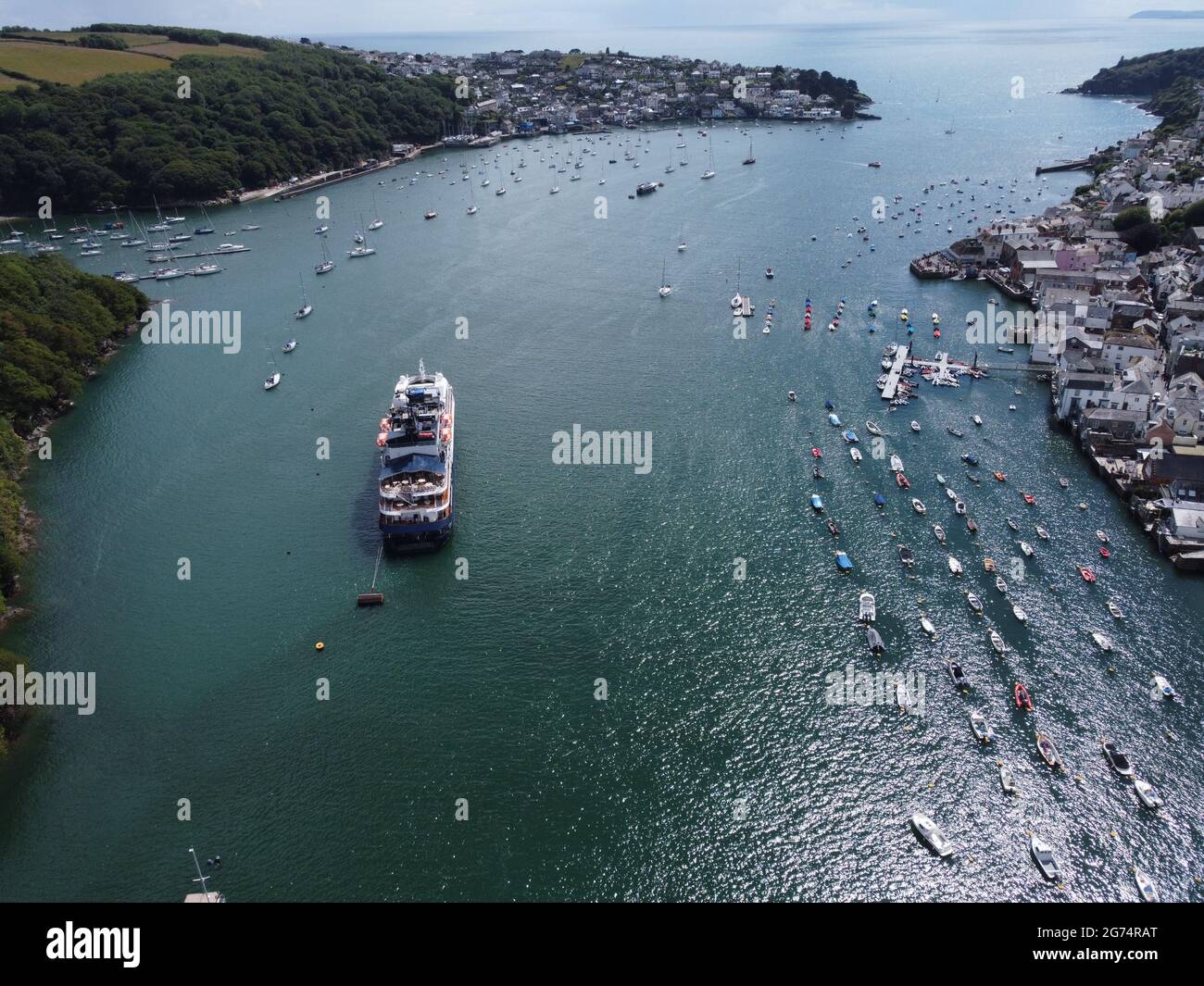 Fowey harbour near polruan cornwall england uk Stock Photo - Alamy