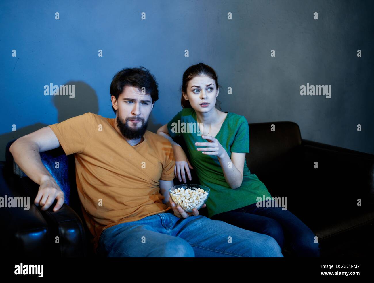 Happy caucasian family watching movies hi-res stock photography and ...