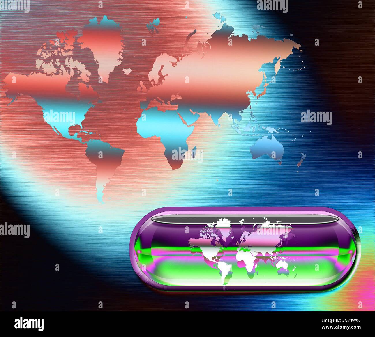 Abstract world map. 3D rendering Stock Photo - Alamy
