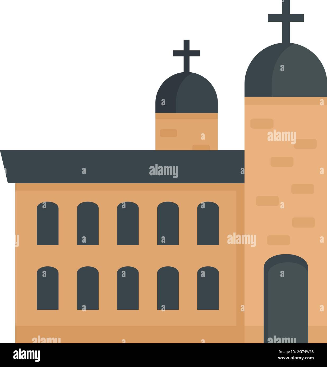 Brick church icon flat isolated vector Stock Vector Image & Art - Alamy