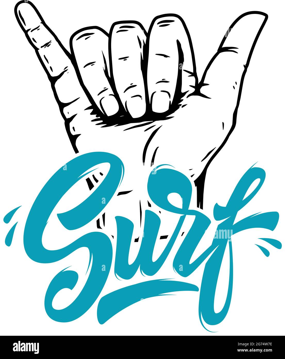 Surfer shaka hand sign icon Stock Vector Images - Alamy